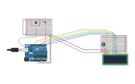 Circuit Design Sensor Temperatura Con Lcd Completo Tinkercad