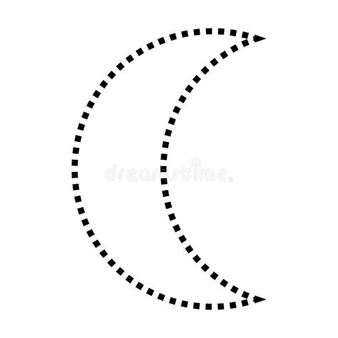 Crescent Shape Dotted Symbol Vector Icon For Creative Graphic Design Ui