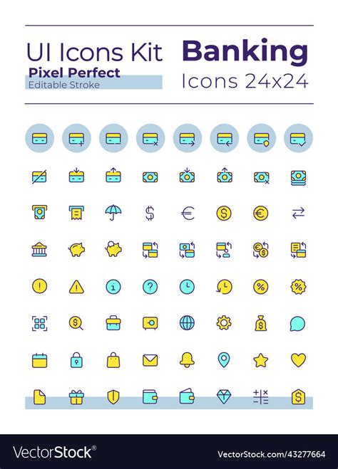 Banking And Finance Pixel Perfect Rgb Color Ui Vector Image