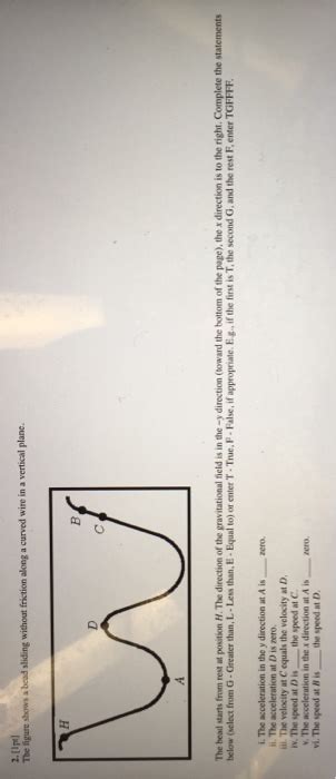 Solved 2 [1pt] The Figure Shows A Bead Sliding Without