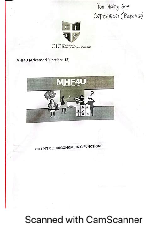 SOLUTION Mhf U Worksheet Unit Trigonometric Functions Studypool