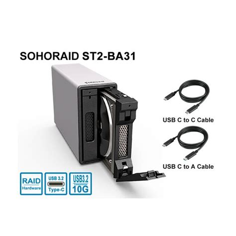 Stardom St Ba Bay Hard Drive Enclosure Raid Jbod Big Usb C Silver With Black