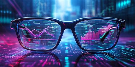 Futuristic Image Of Glasses Reflecting Digital Data Visualization With Advanced Coding And