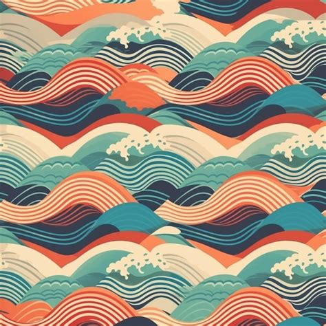 Premium Ai Image A Close Up Of A Colorful Wave Pattern With A Sky