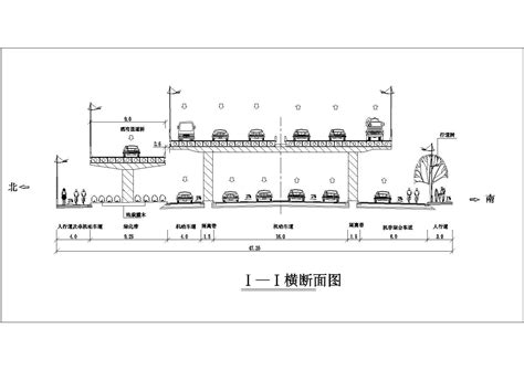 道路绿化断面图 道路绿化平面图 大山谷图库