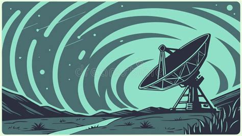 Radio Telescope Universe Distant Cosmic Signals Vector Design