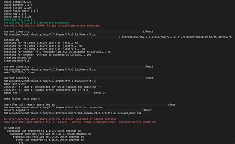 React Native Init Failed To Build Gem Native Extension Desperately Need Help Rreactnative