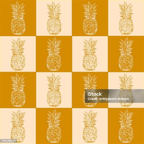 파인애플 원활한 패턴 여름 열대 과일과 나뭇잎 벡터 그림 0명에 대한 스톡 벡터 아트 및 기타 이미지 0명 과일 귀여운