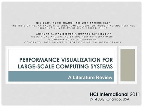 Hcii2011 Performance Visualization For Large Scale Computing System A Literature Review Ppt