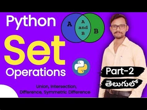 Python In Telugu Python Set Operations Different Set Operations In