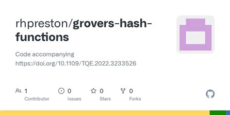 Github Rhprestongrovers Hash Functions Code Accompanying