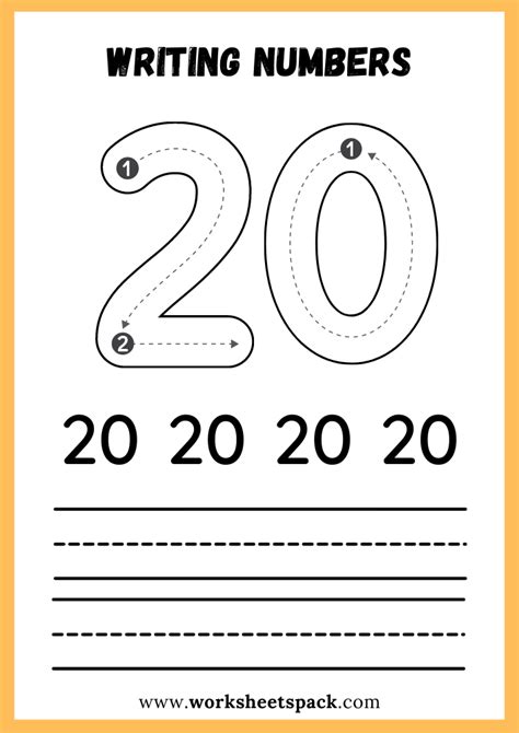 Writing Numbers 1 20 Worksheets For Grade 1