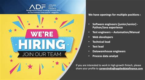 Arun Kumar On Linkedin We Are Hiring At Adf Dm Me If Interested
