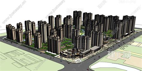 现代住宅小区 Sketchup模型sketchup模型库建e室内设计网