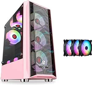 Amazon Com Hdyd Gaming Case Mid Tower Pc Gaming Case Atx M Atx Itx Front I O Usb Port