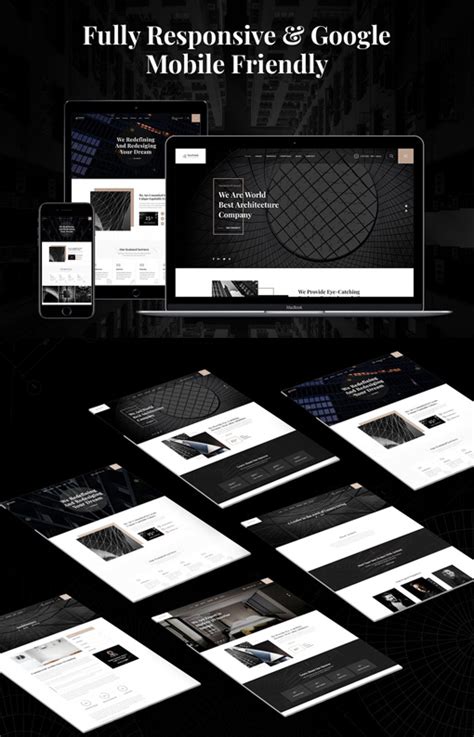 建筑外观和室内设计html5模板 Archtek