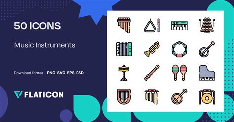 Music Instruments Icon Pack Lineal Color 50 Svg Icons