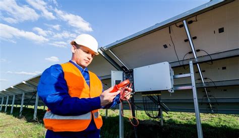 Premium Photo The Inspector Checks The Actual Output Voltage Level Of Inverter