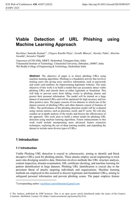 Pdf Viable Detection Of Url Phishing Using Machine Learning Approach