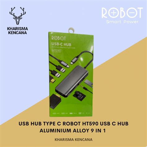 Kabel Konektor Usb Hub Type C Robot Ht Usb C Hub Aluminium Alloy In Kharisma