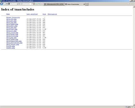 Error fallos de PHP en la página ignside net Programación en Internet