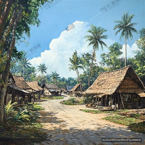 Ai创作图黎族村落 黎族村庄 黎族乡村 原始村落场景 黎族黎寨 黎族居住区 黎族茅屋 古代南洋生活场景 古代南洋场景 手绘东南亚风光 黎族古寨 黎族房屋 黎族民居 黎族房子 热带村庄nipic