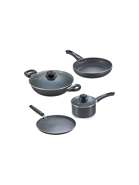 Buy Prestige Black 4 Pieces Aluminium Induction Base Cookware