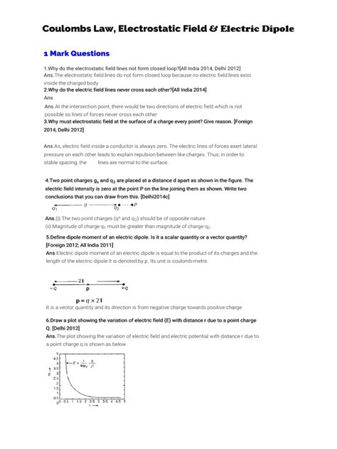 Coloumb Law Pdf Electric Field Electric Charge