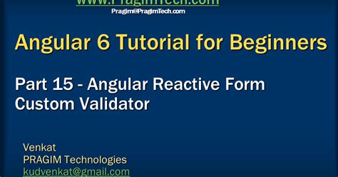 Sql Server Net And C Video Tutorial Angular Reactive Form Custom