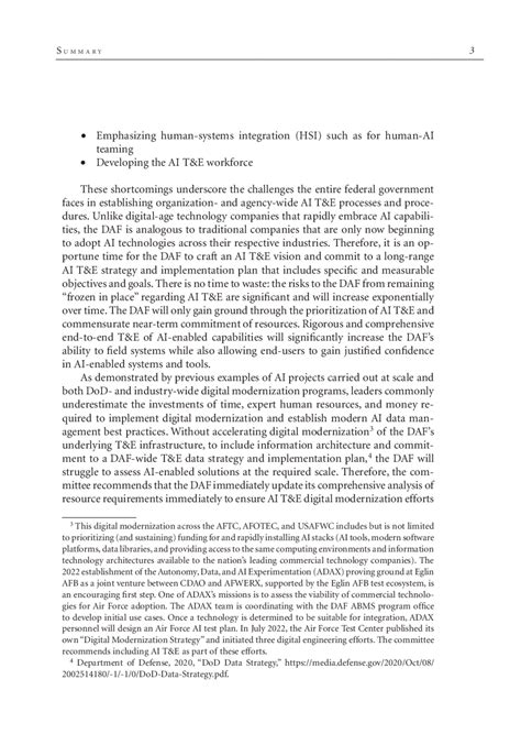Summary Test And Evaluation Challenges In Artificial Intelligence Enabled Systems For The