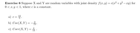 Solved Exercise 6 Suppose X And Y Are Random Variables Chegg Com