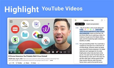 Youtube Highlighter By Glasp No More Manually Typing Transcripts Product Hunt