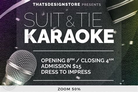 Classy Karaoke Flyer Template Print Templates Ft Black And Club Envato