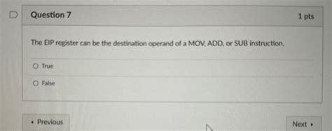 solved question 71 ﻿ptsthe eip register can be the