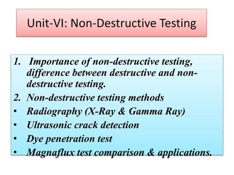 Non Destructive Testing Diploma Third Sem Pptx