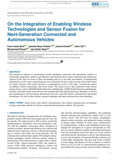 PDF On The Integration Of Enabling Wireless Technologies And Sensor