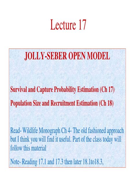 Jolly Seber Model Pdf Akaike Information Criterion Estimator