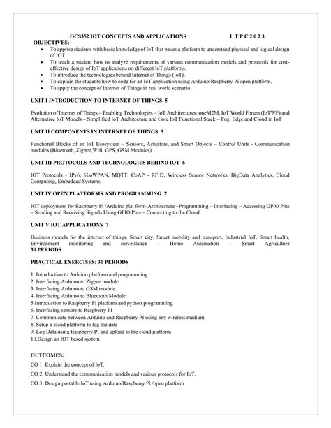 Ocs352 Iot Concepts And Application 5 Notespdf Internet Of Things Internet