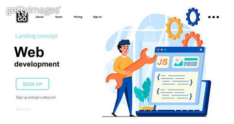 Web Development Concept Developer Creates Layout Of Webpage Coding