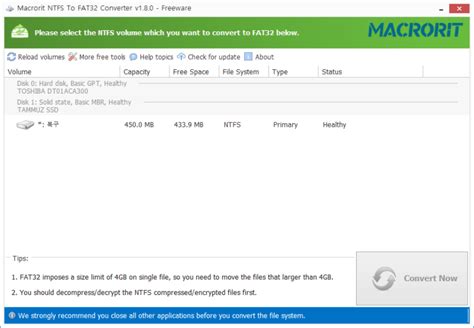 Ntfs Fat32 무료 변환 프로그램 Macrorit Ntfs To Fat32 Converter V1 8 0 네이버 블로그