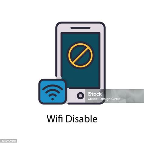 와이파이 비활성화 벡터 채우기 윤곽선 아이콘 디자인 그림 흰색 배경 Eps 10 파일에 웹 및 모바일 응용 프로그램 기호 0명에 대한 스톡 벡터 아트 및 기타 이미지