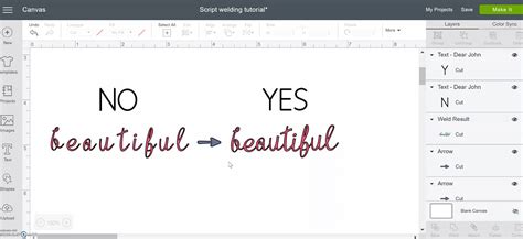 Connecting Script Letters In Design Space Crafting In The Rain