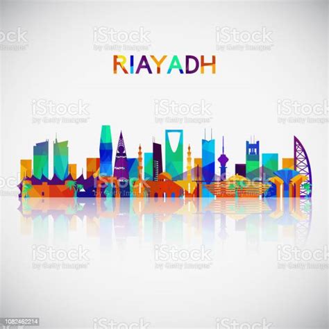리야드 다채로운 기하학적 스타일에서 스카이 라인 실루엣입니다 디자인에 대 한 기호입니다 벡터 일러스트입니다 리야드에 대한 스톡 벡터 아트 및 기타 이미지 Istock