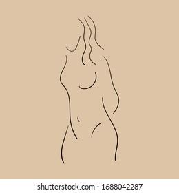 Outline Naked Woman Drawn By Hand Stock Vector Royalty Free Shutterstock