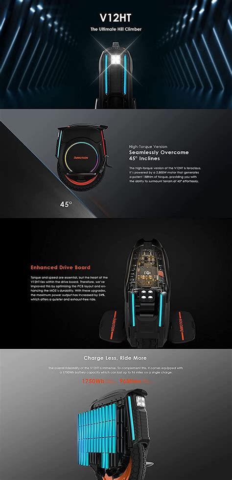 Buy Inmotion V12ht Electric Unicycle The Ultimate Hill Climber 45° Max