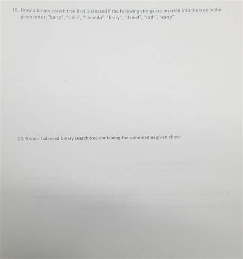 Solved Draw A Binary Search Tree That Is Created If The Chegg