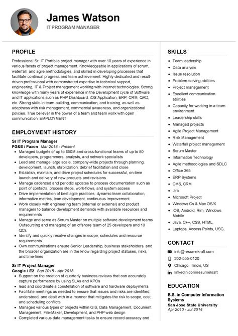 It Program Manager Resume Example In 2025 Resumekraft