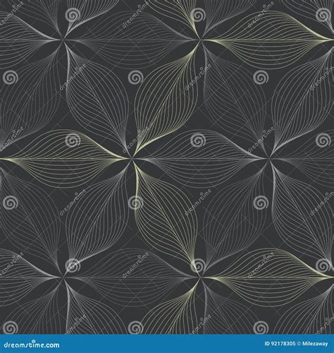 Linear Vector Pattern Repeating Abstract Linear Flower Stock Vector Illustration Of