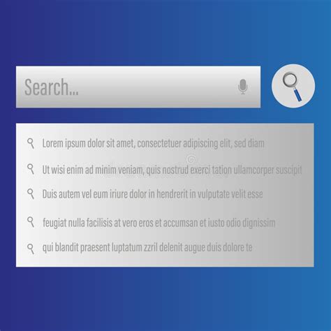 Search Bar Ui Digital Query Result Modern Interface Concept Vector