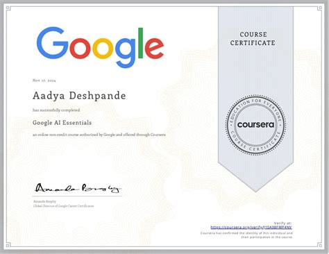 Aadya Deshpande On Linkedin Artificialintelligence Learningjourney Coursera